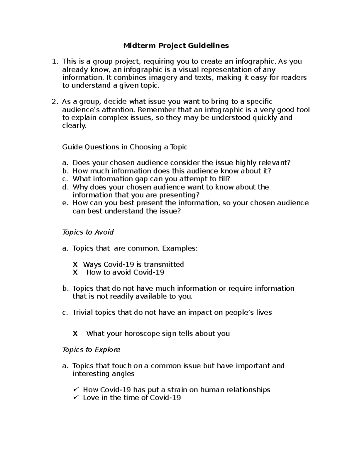 Midterm Project Guidelines - Infographic 2021 - Midterm Project ...