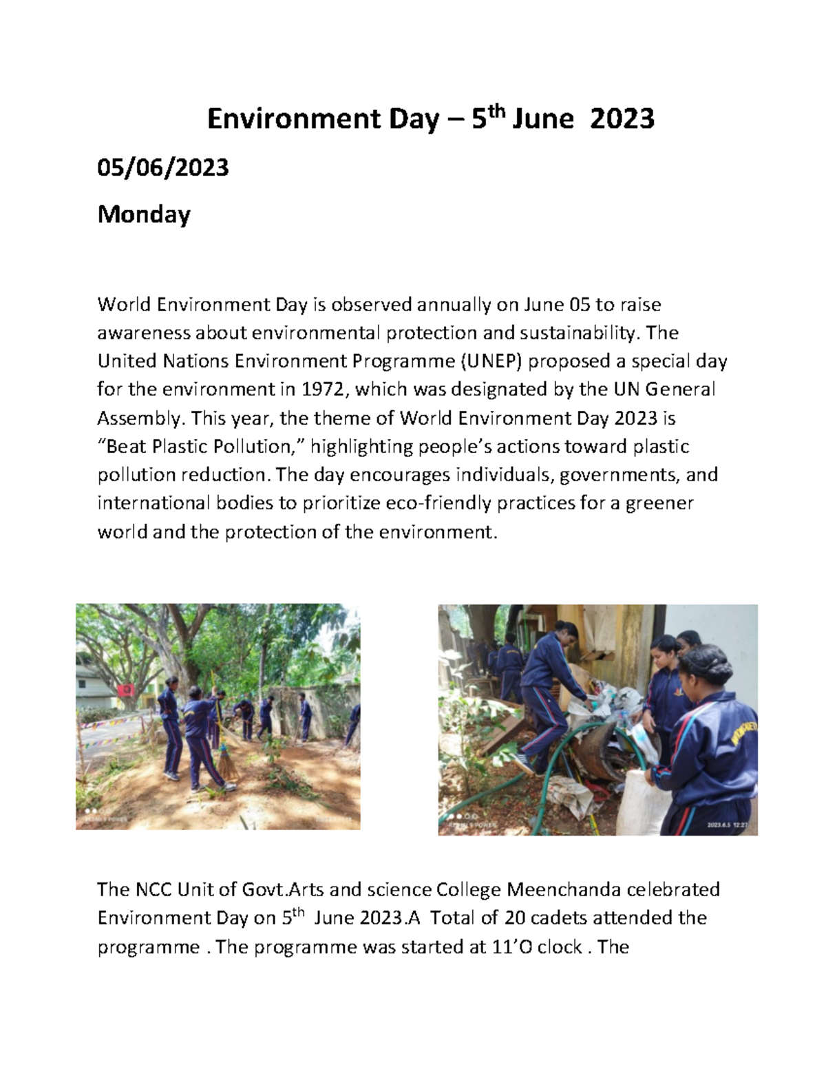 Environment - The United Nations Environment Programme (UNEP) proposed ...