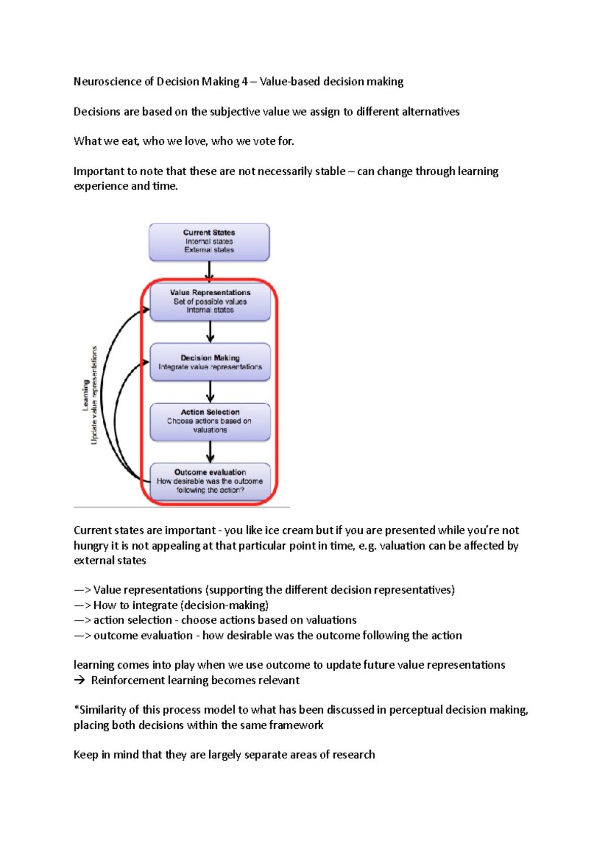 Session 4 (Lectures 7-8) - Neuroscience of Decision Making 4 – Value ...