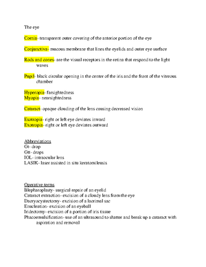 The eye - the ear - Medical Terminology - The eye Cornia- transparent ...