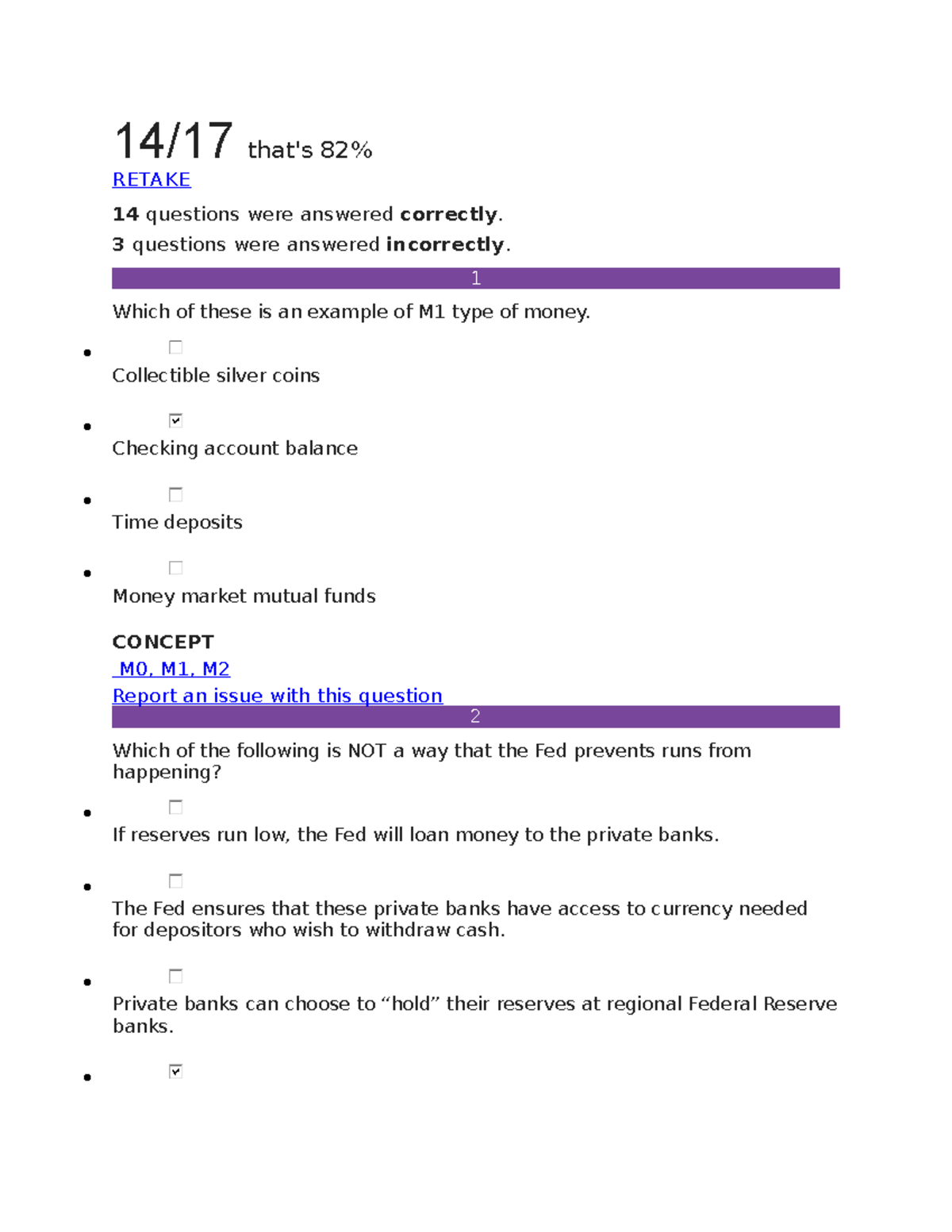 Macro - Unit 3 Milestone - 14/17 that's 82% RETAKE 14 questions were ...
