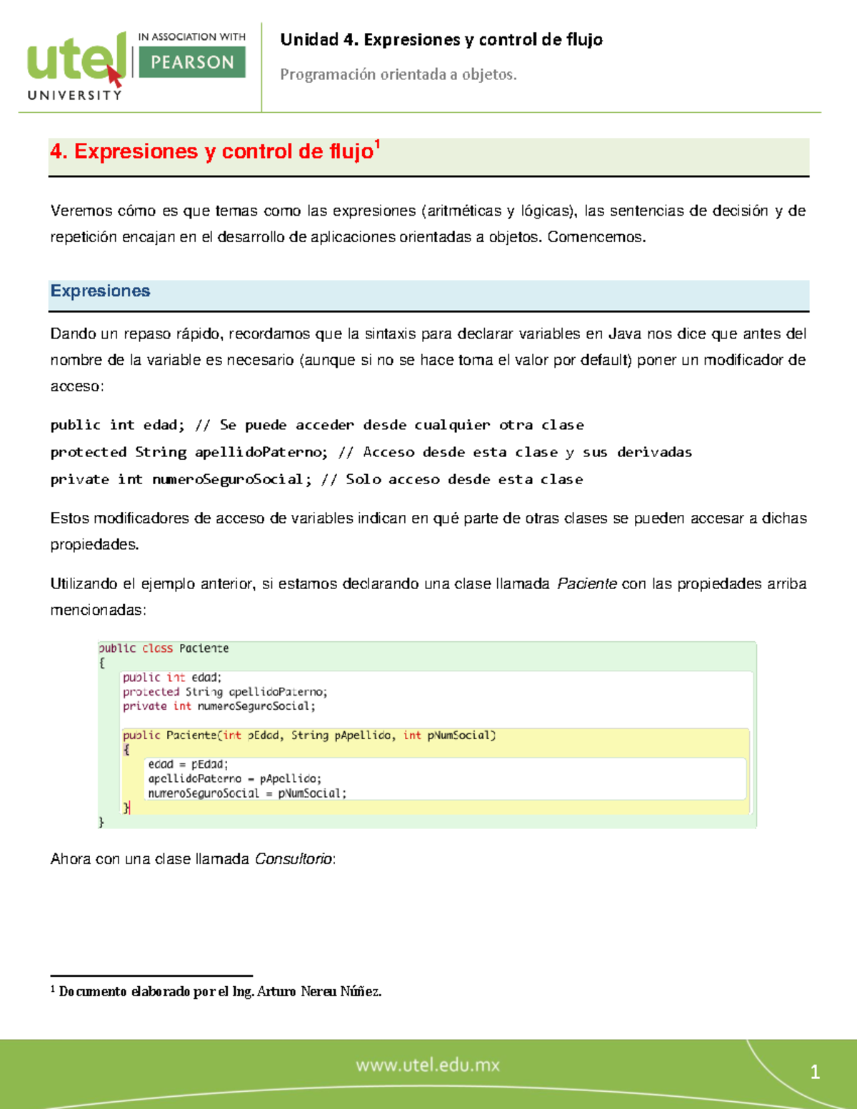 Expresiones y control de flujo - Programación orientada a objetos. 4 ...