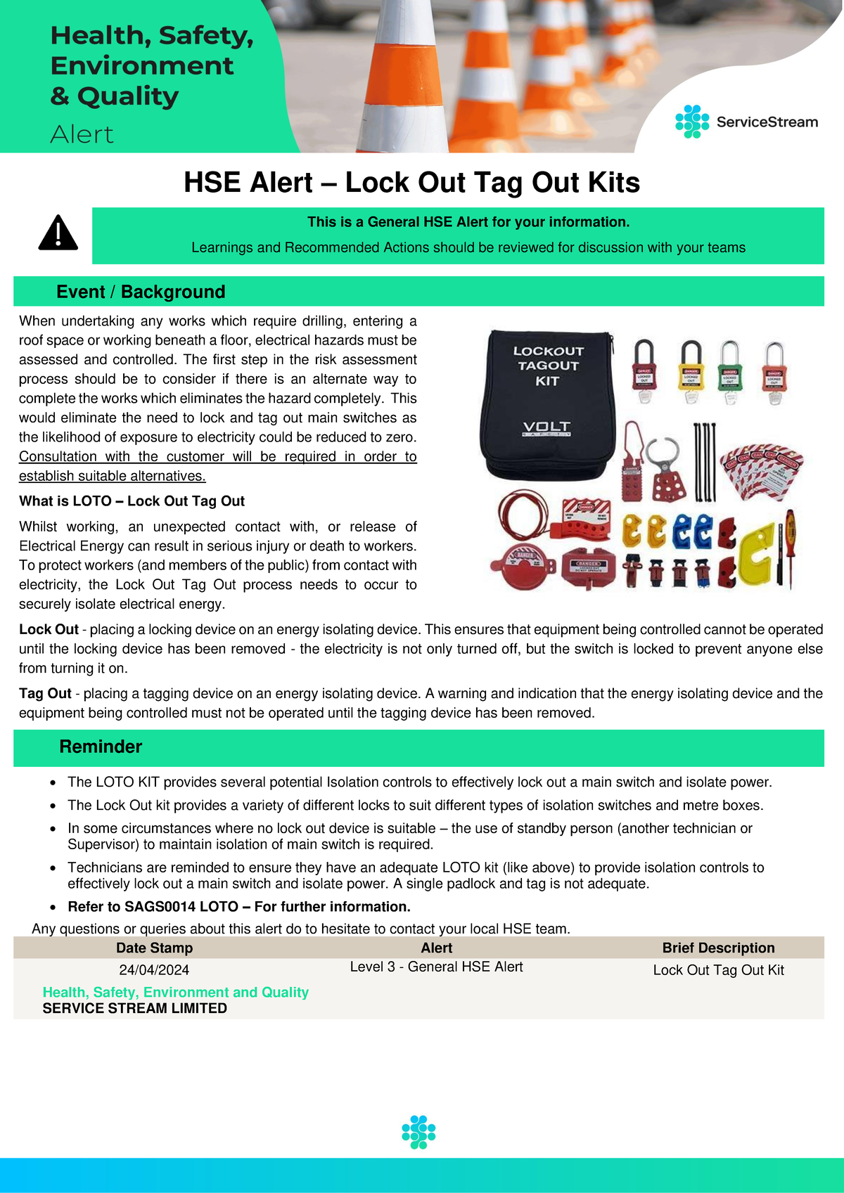 20240426 HSE Alert - LOTO Kits - HSE Alert – Lock Out Tag Out Kits This ...