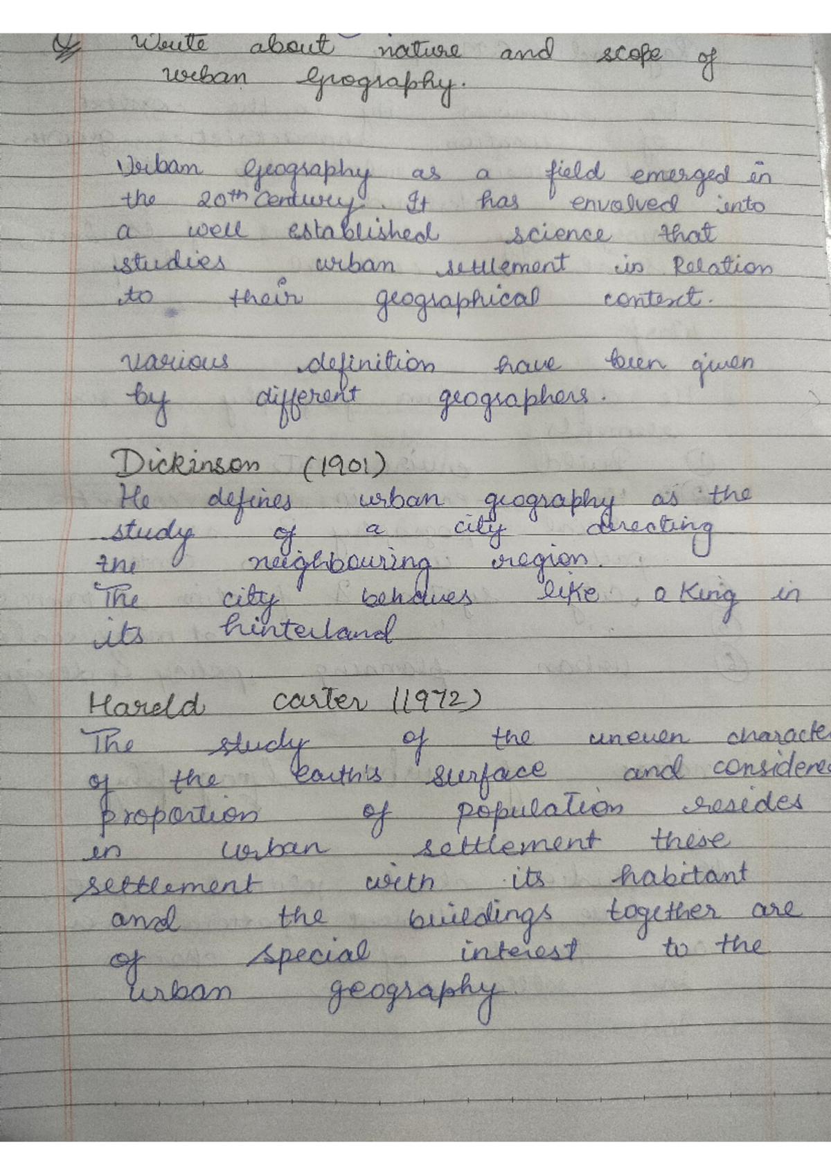 Nature and scope of urban geography - various definition have been ...