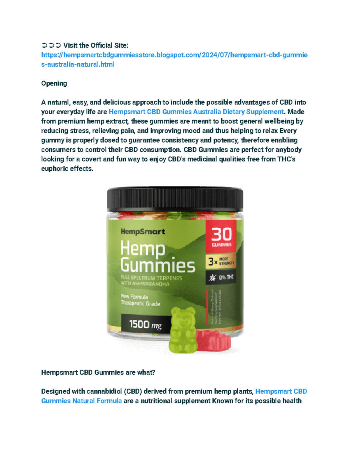 Hempsmart CBD Gummies Australia Overall Wellbeing - Visit the Official ...