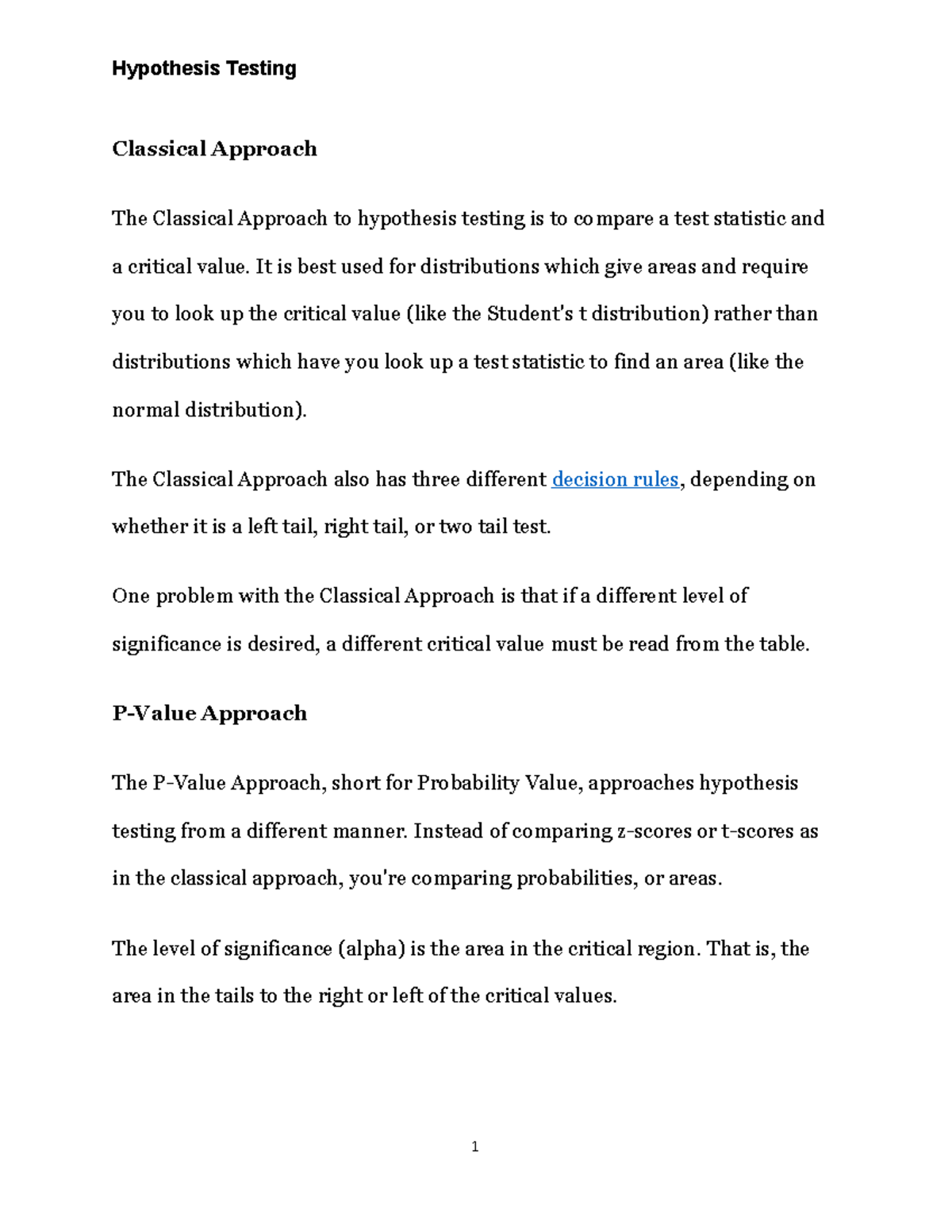 2021- Statistical Sciences -Probability Values - Hypothesis Testing ...