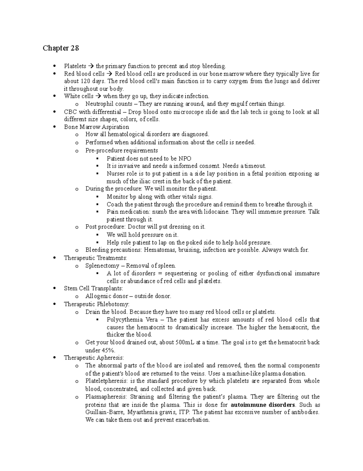Exam 2 Notes - Exam 2 studyguide - Chapter 28 Platelets the primary ...