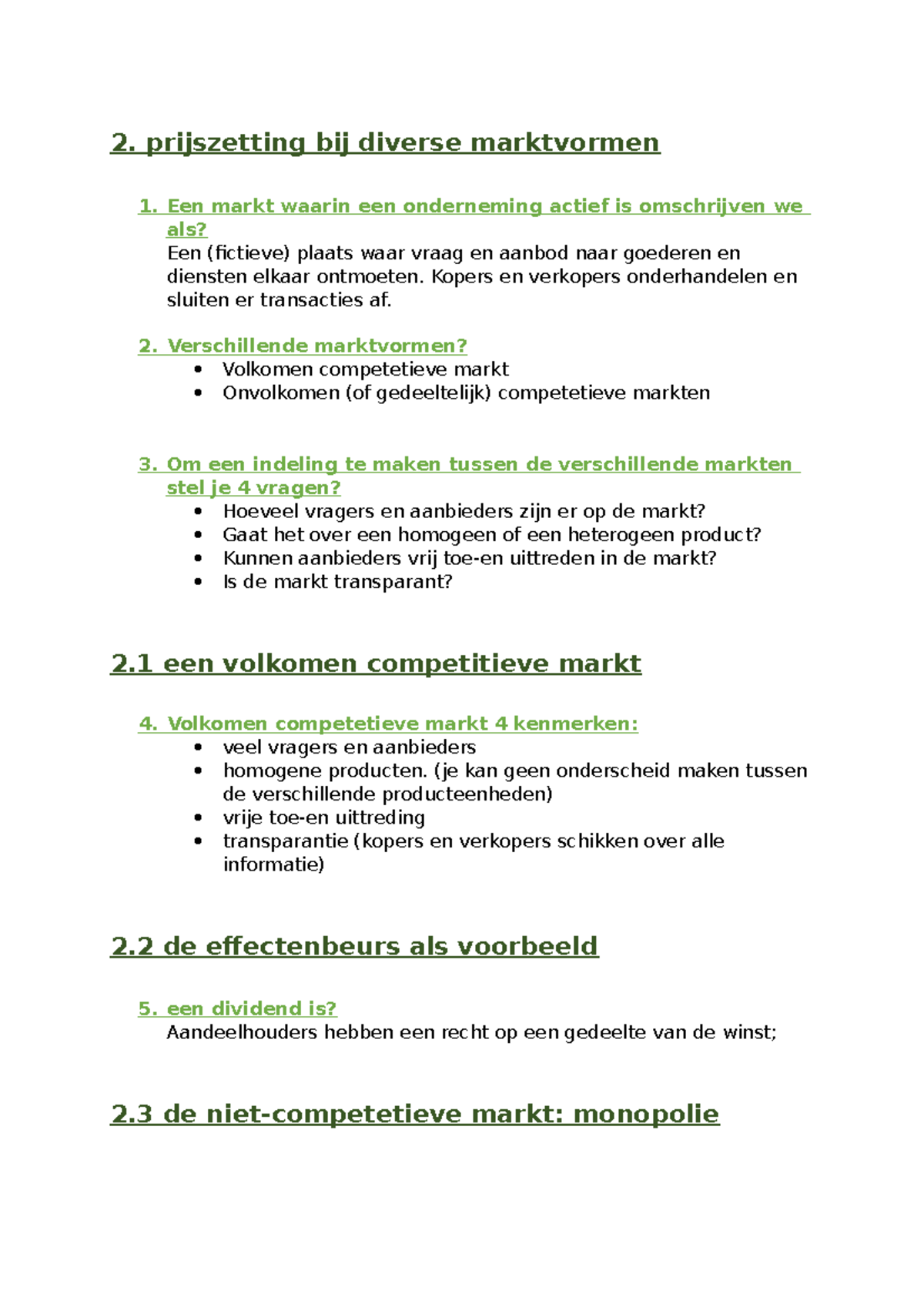 2. prijszetting bij diverse marktvormen - 2. prijszetting bij diverse ...