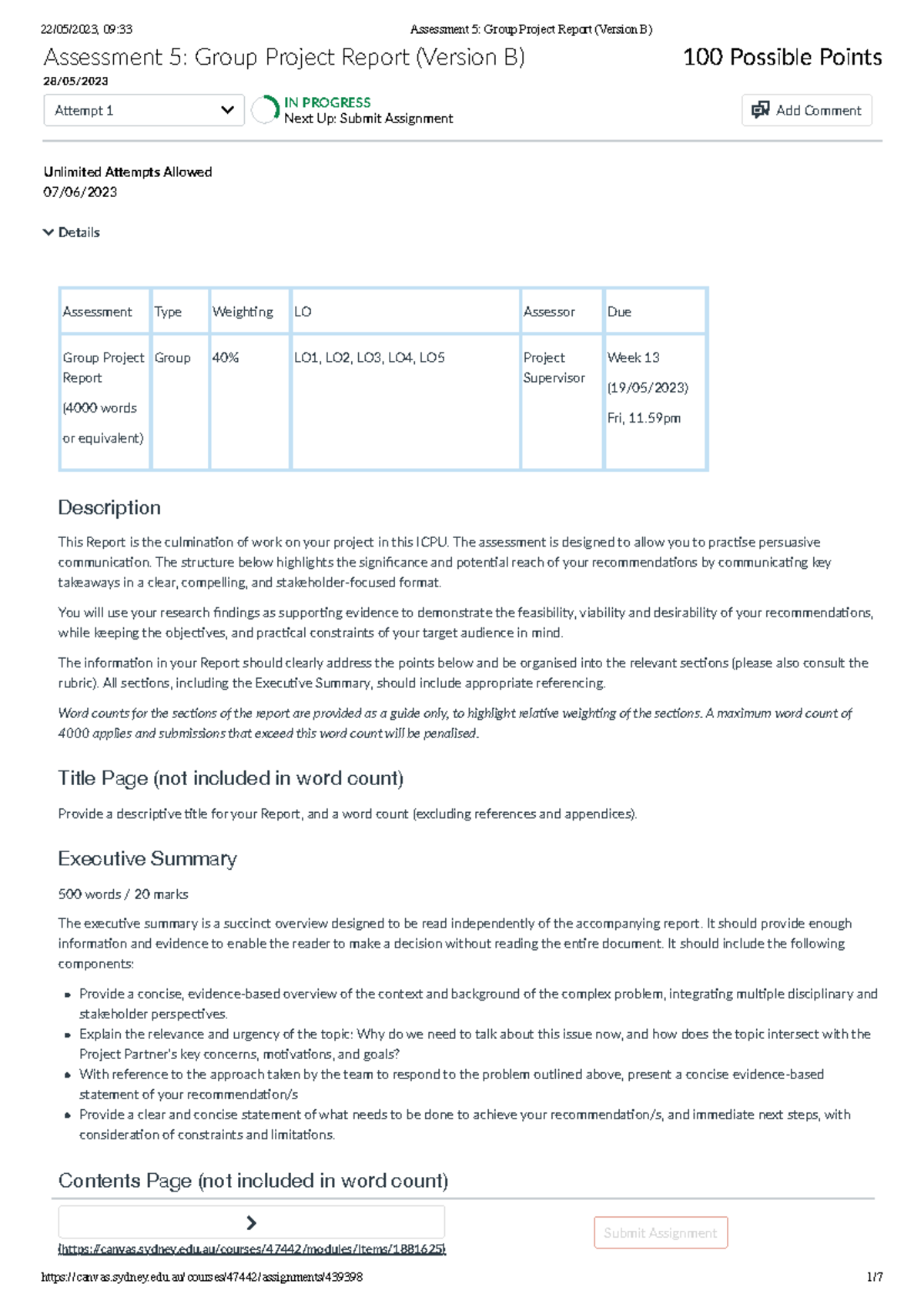 Assessment 5 Group Project Report (Version B) - The assessment is ...