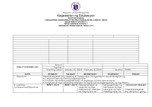 DLL-8 (WEEK 1, DAY 1) - A Detailed Lesson Plan for Grade 8 - Basic ...