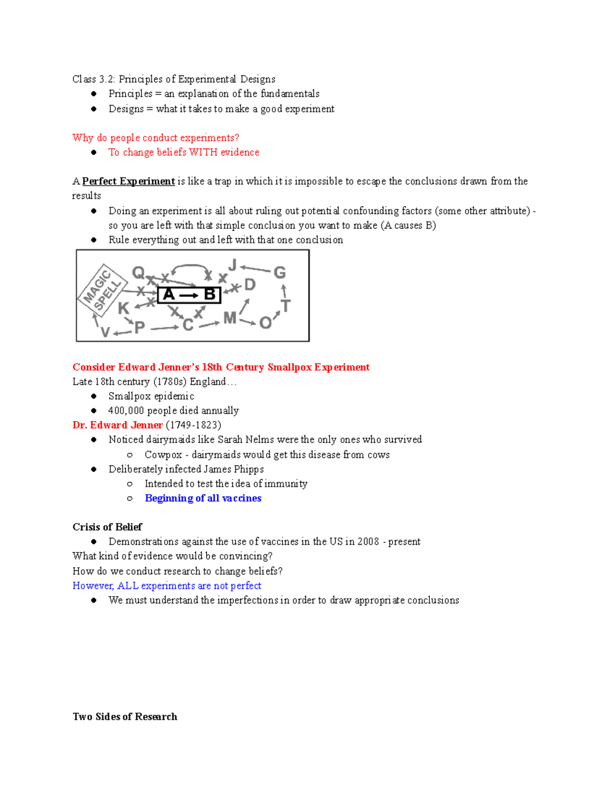 Exam 1 Study Guide - Class 3: Principles of Experimental Designs ...