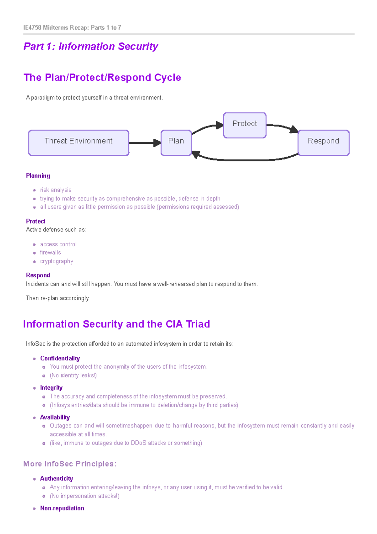 IE4758 Recap Parts 1 to 7 - IE4758 Midterms Recap: Parts 1 to 7 Part 1 ...