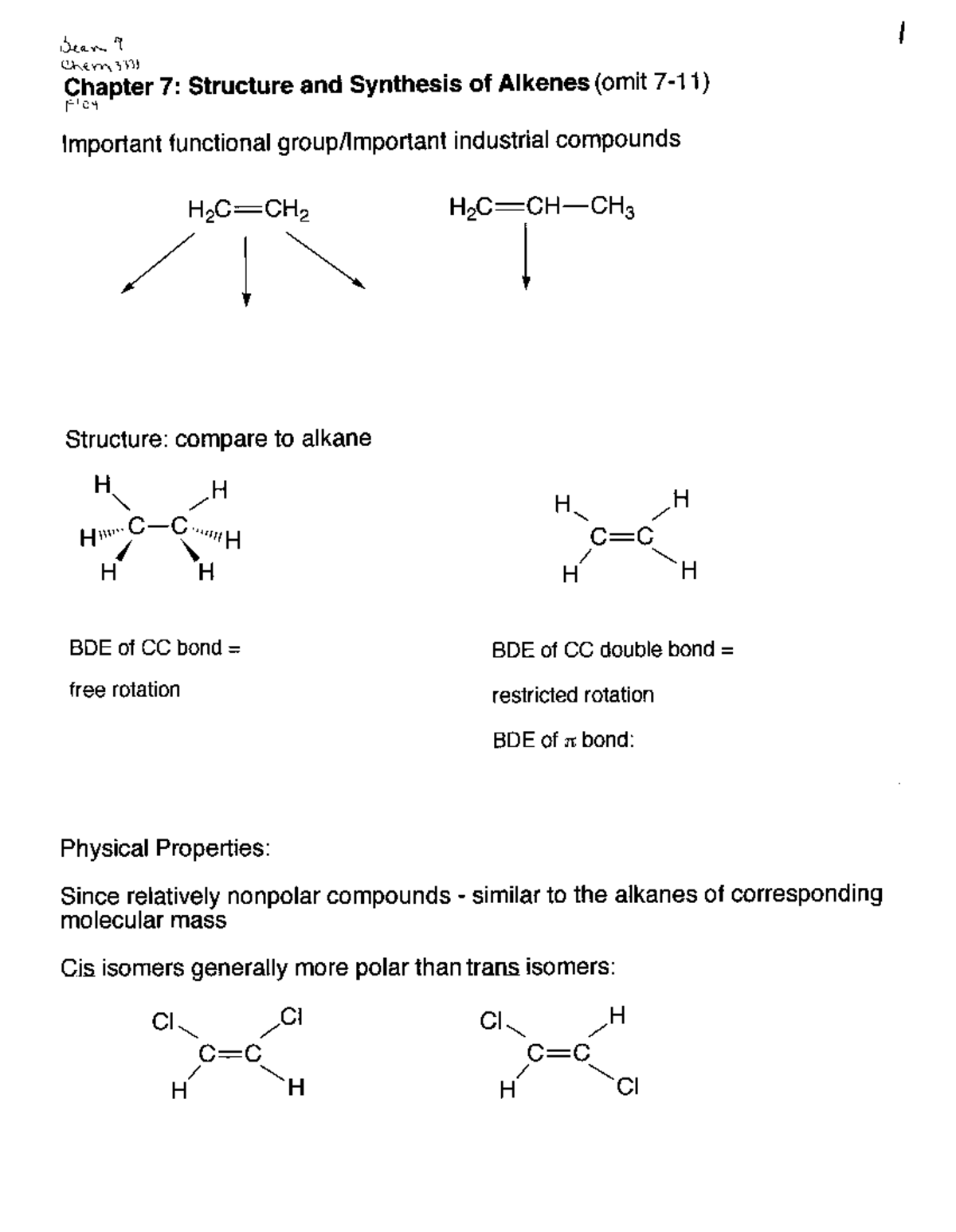 Chem chapter 7 notes. R and S - Bean of Chapter 7: Structure and ...
