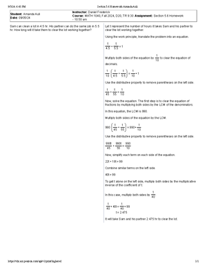 5 - Algebra II - MATH 1040 - 5 852 Quiz Review pg? 301 S = = 1 3) 15E ...