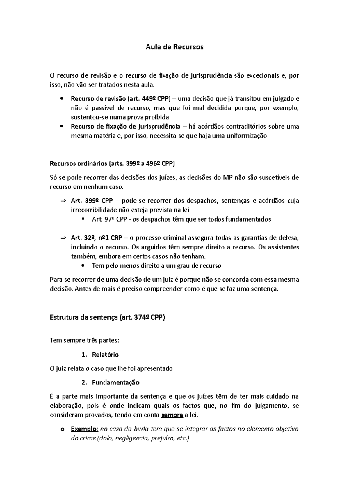 Aula de Recursos - Recurso de revisão (art. 449º CPP) – uma decisão que já transitou em julgado ...