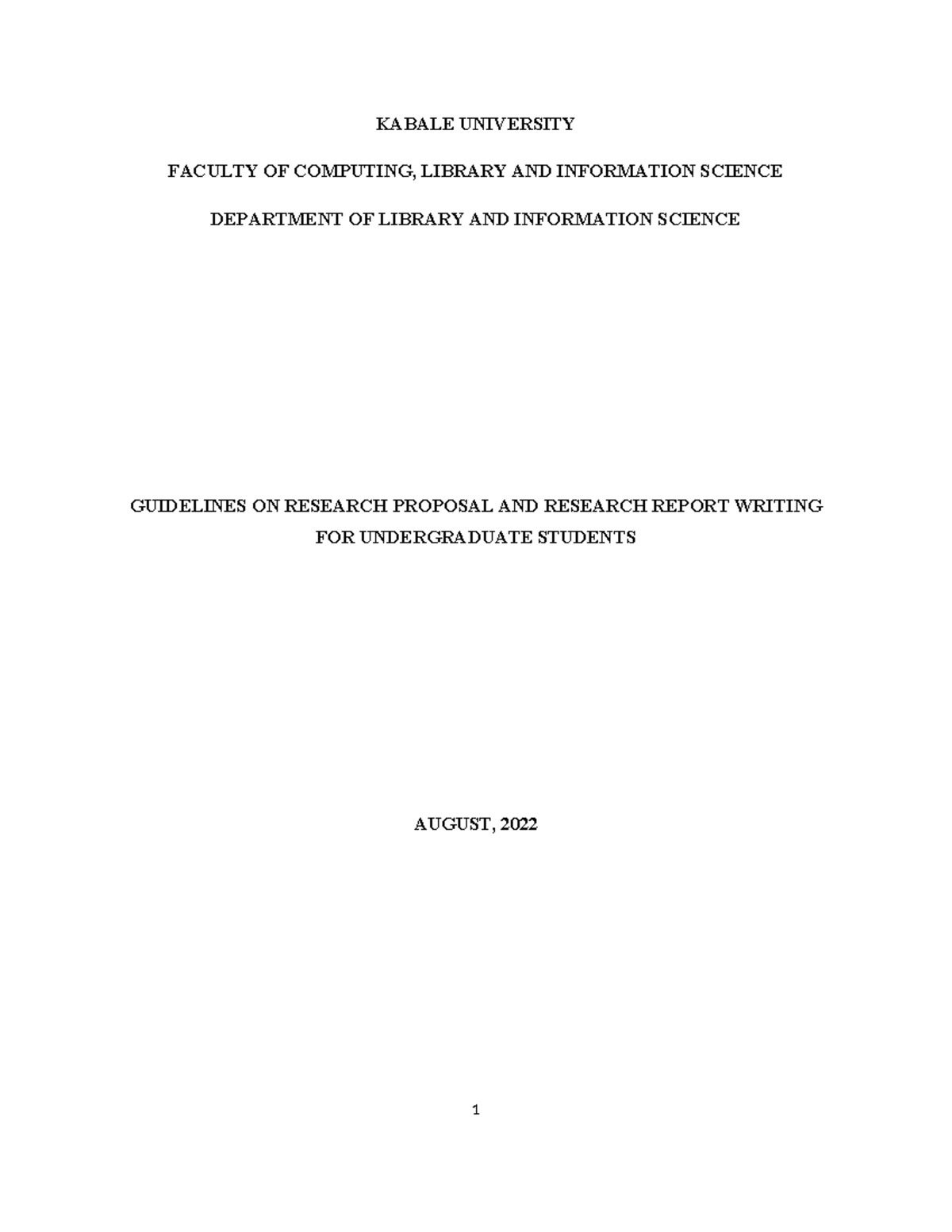 Proposal Guidelines updated - KABALE UNIVERSITY FACULTY OF COMPUTING ...