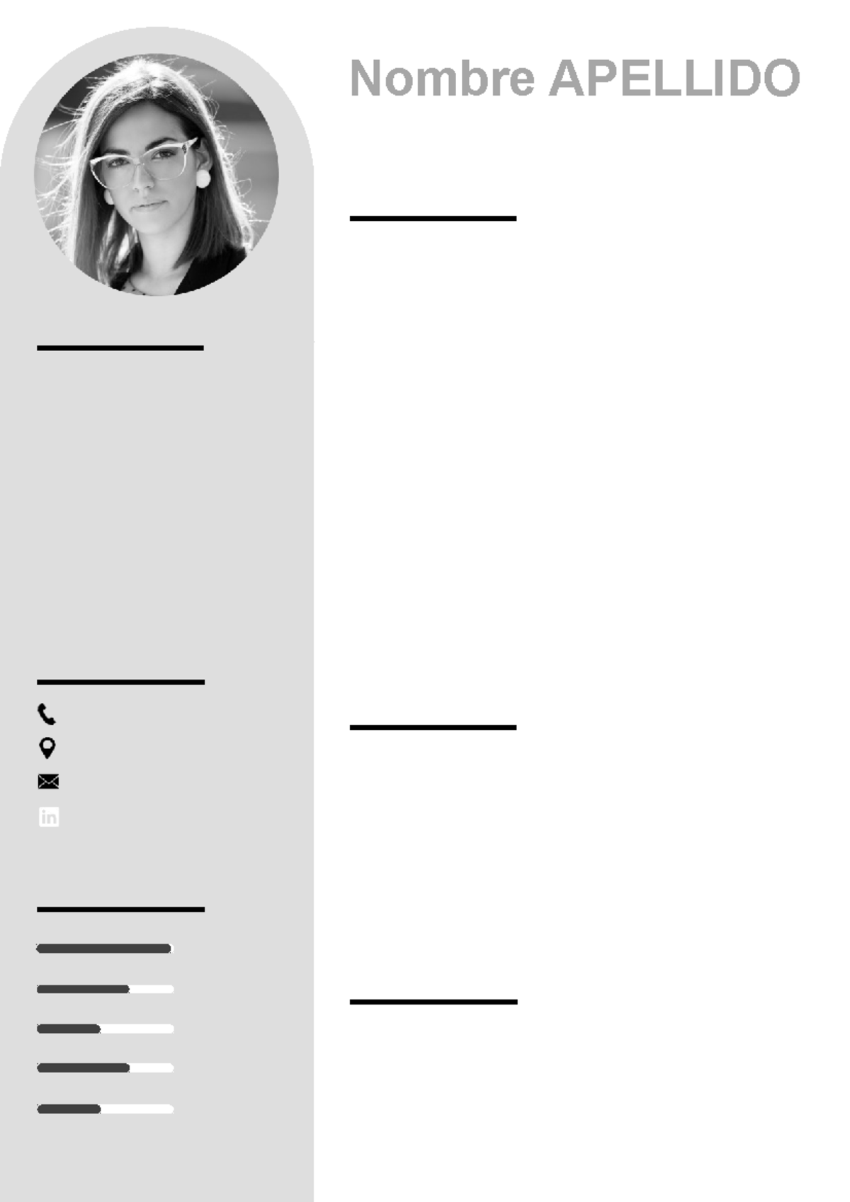 73 curriculum vitae en blanco 97 2003 - Nombre APELLIDO Estimado (a) Candidato (a), ####### Crea ...