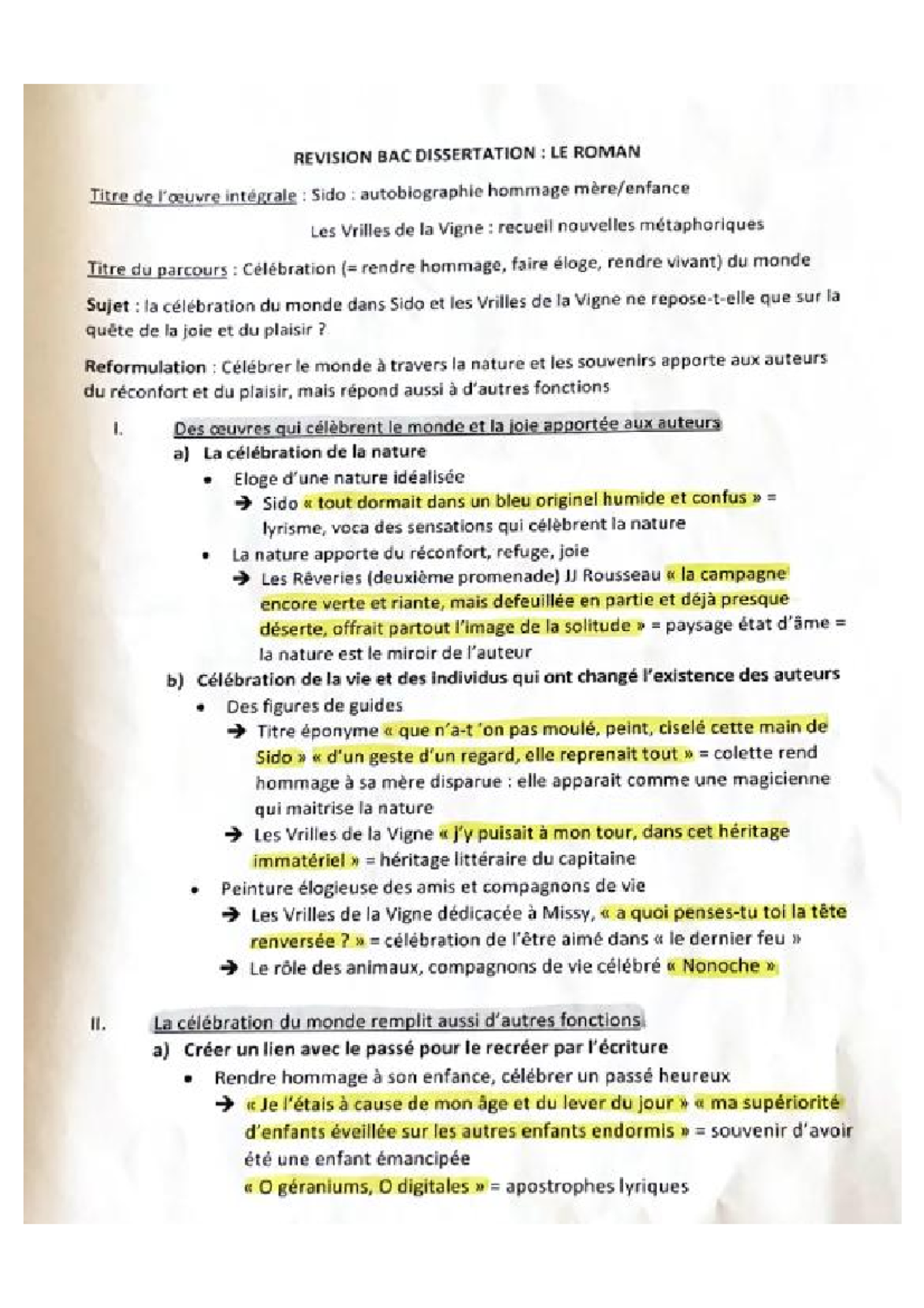 Dissert plan Colette - Français - Studocu