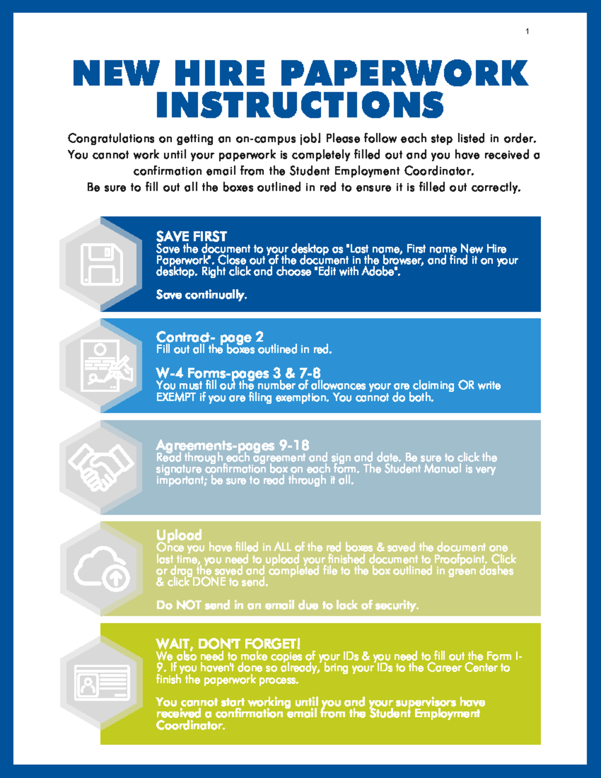 Iowa Work Study New Hire Paperwork - WAIT, DON'T FORGET! We also need ...