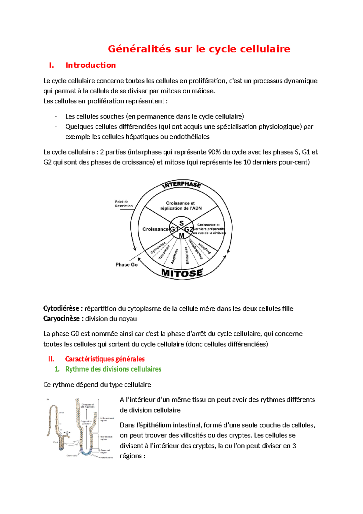 Généralités sur le cycle cellulaire - Généralités sur le cycle ...