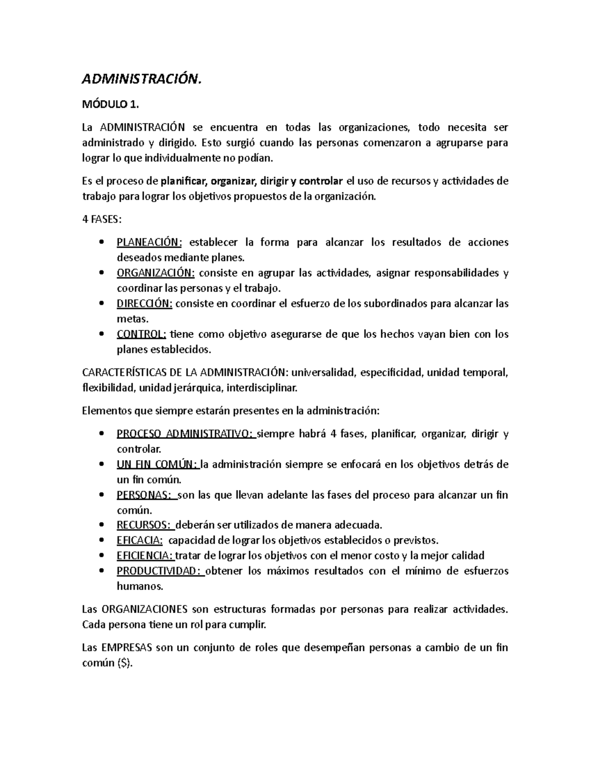 Administración resumen bien completo de la materia - ADMINISTRACIÓN ...