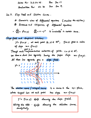 Formula Sheet - Review of Common Ordinary Differential Equations You ...