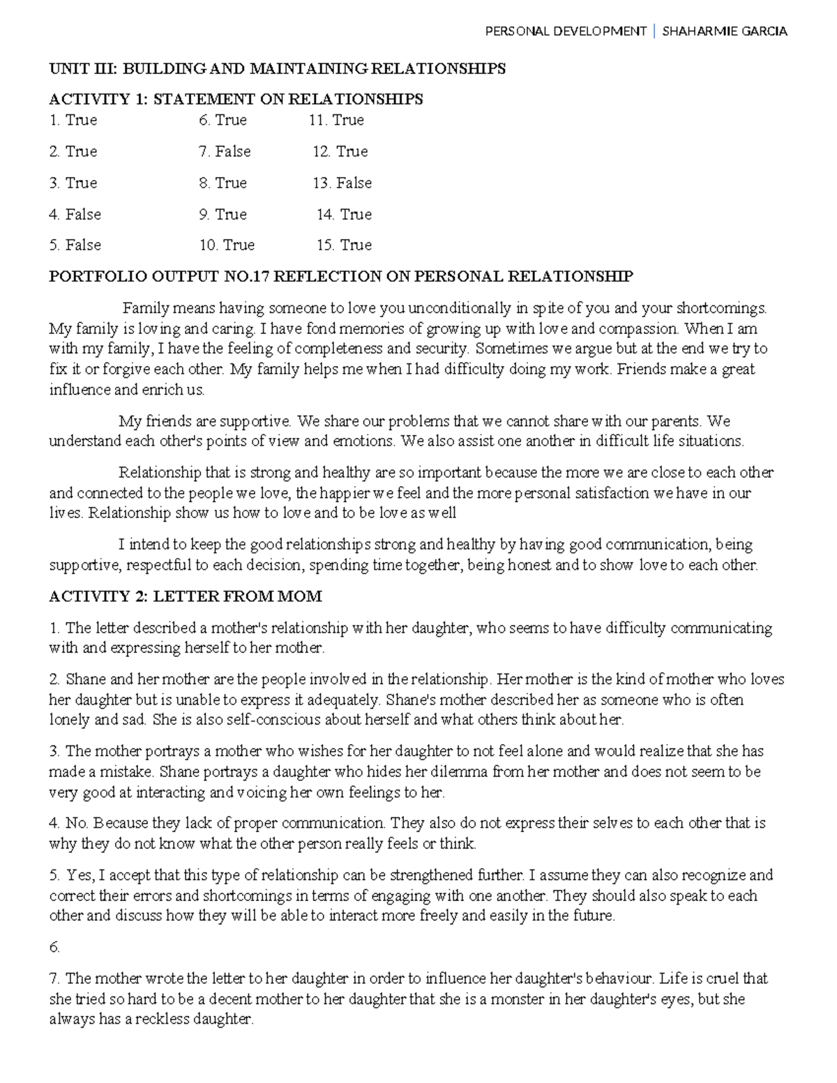 542993949-Personal-Development - UNIT III: BUILDING AND MAINTAINING ...