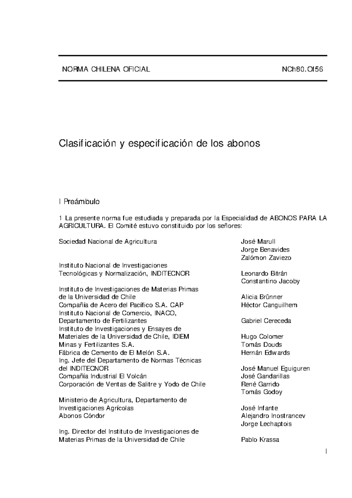 NCh0080-56 Abonos - Norma Chilena - I NORMA CHILENA OFICIAL NCh80 ...
