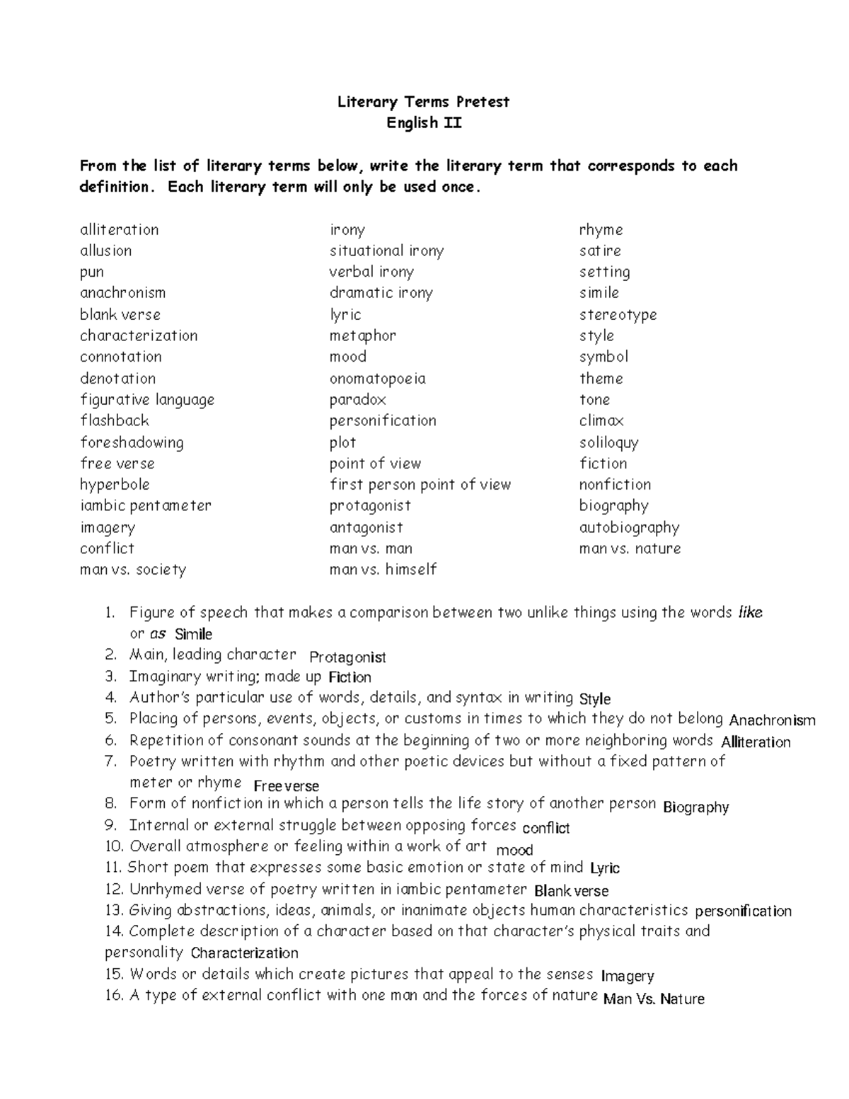 Kami Export - Marco Castillo - Blank Copy of Literary Terms Pretest (8 ...
