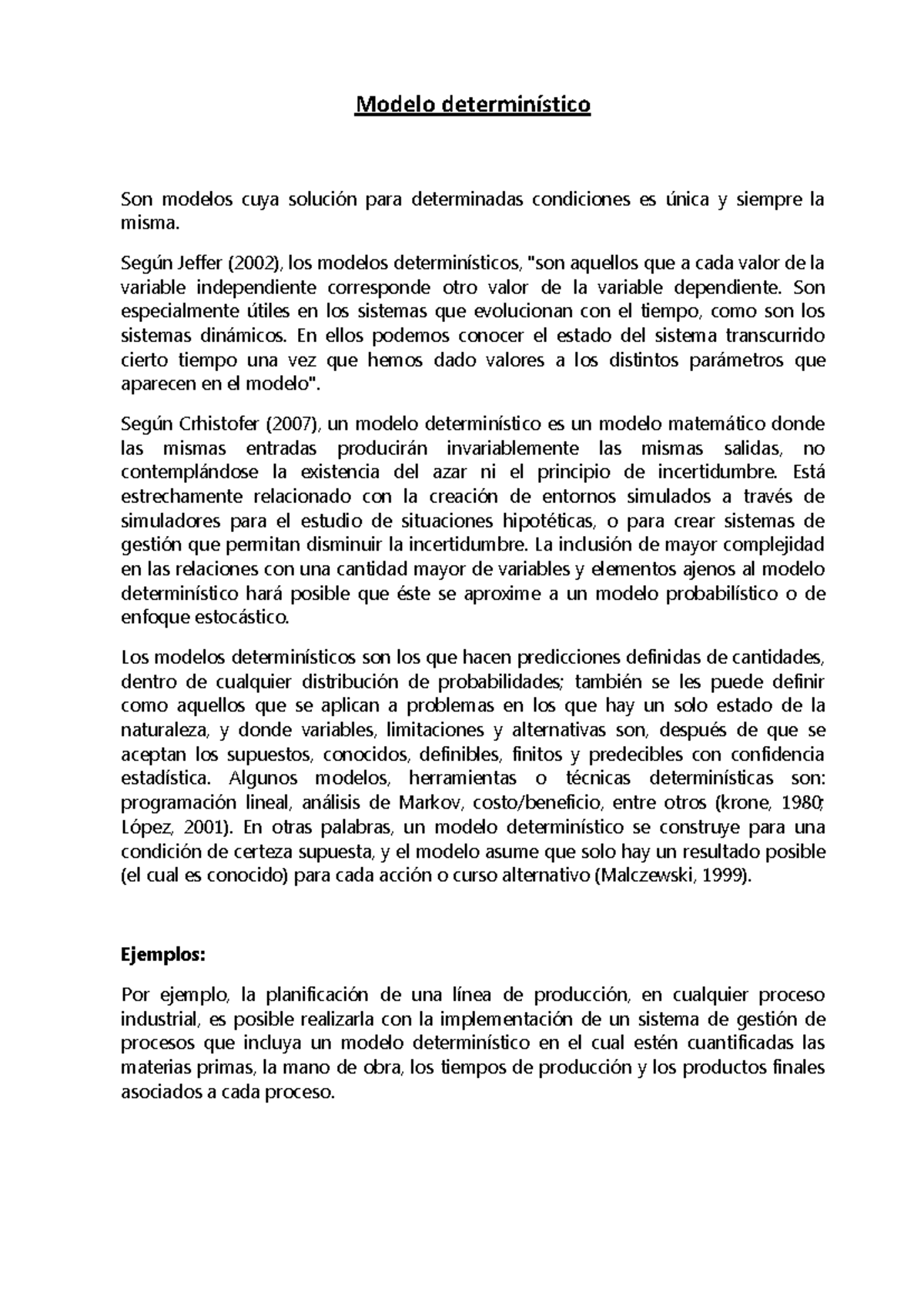 218753103-Modelo-deterministico - Modelo determinístico Son modelos ...