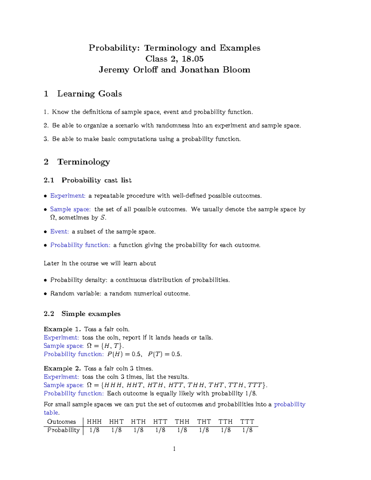 Mit18 05 s22 class 02-prep - Probability: Terminology and Examples ...