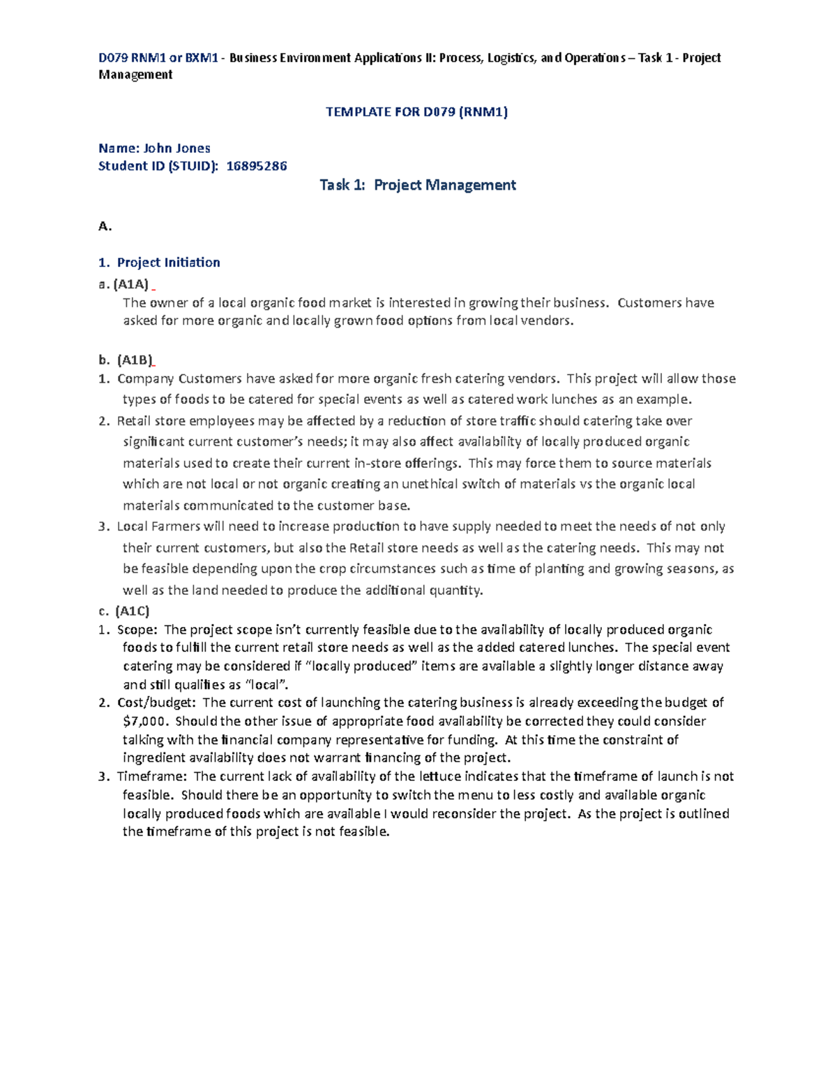 D079 - Template - Task 1 Stu - D079 RNM1 or BXM1 - Business Environment ...