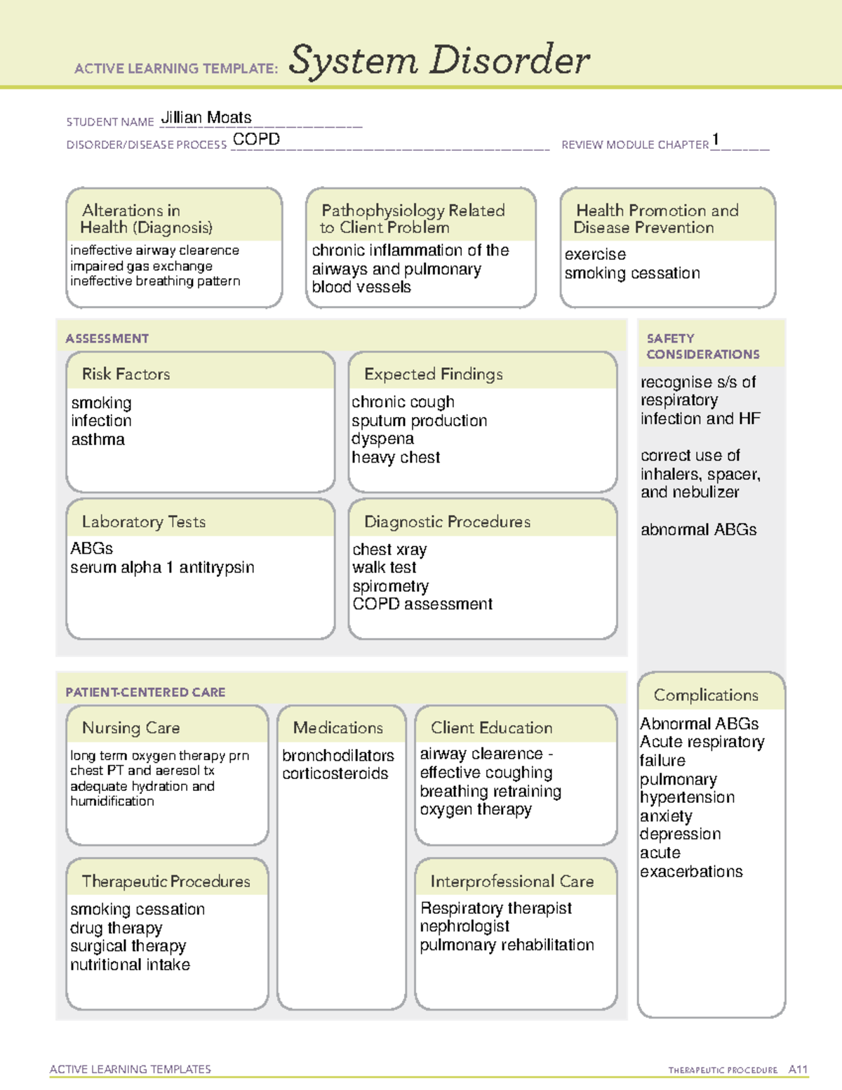 ATI respiratory (COPD) - ACTIVE LEARNING TEMPLATES TherapeuTic ...