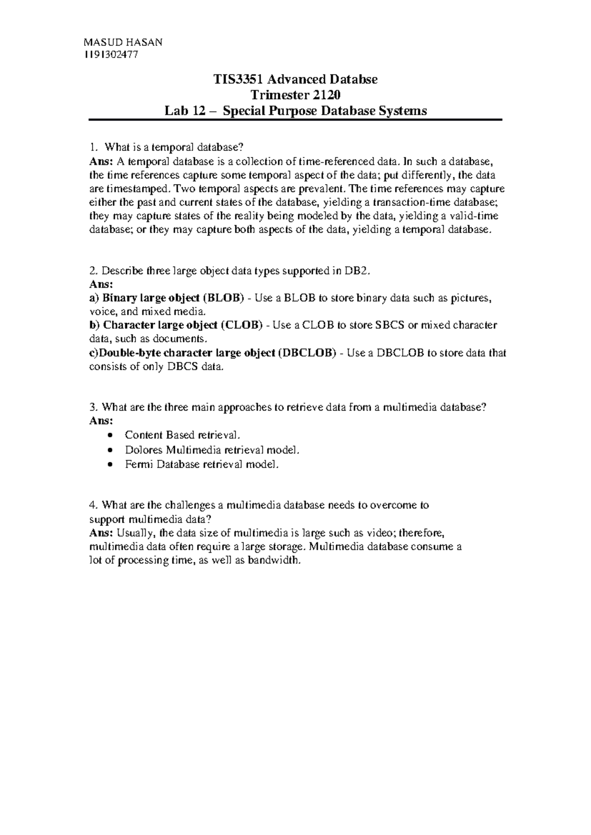 Tutorial - MMU - MASUD HASAN 1191302477 TIS3351 Advanced Databse ...