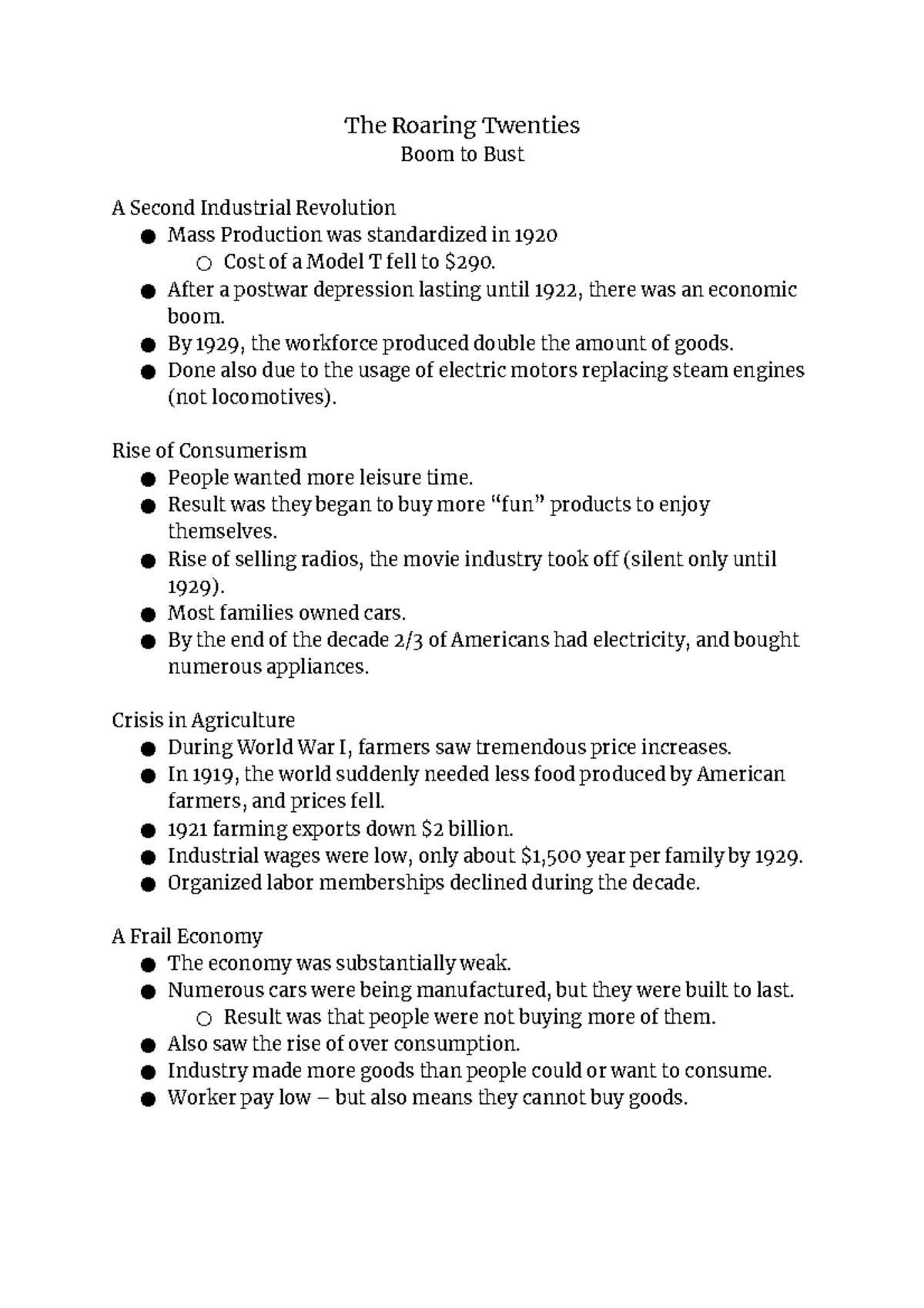 L4 - The Roaring Twenties - The Roaring Twenties Boom to Bust A Second ...