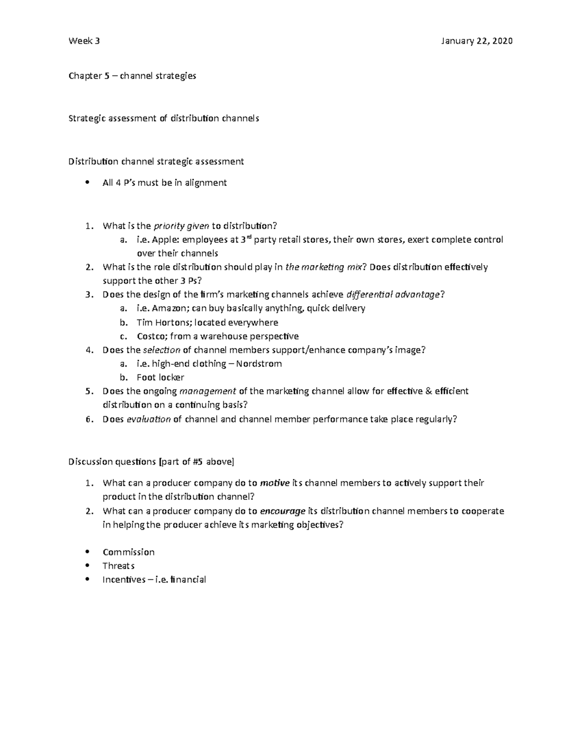 Week 3 - ch 5 - Lecture notes 3 - Week 3 January 22, 2020 Chapter 5 ...