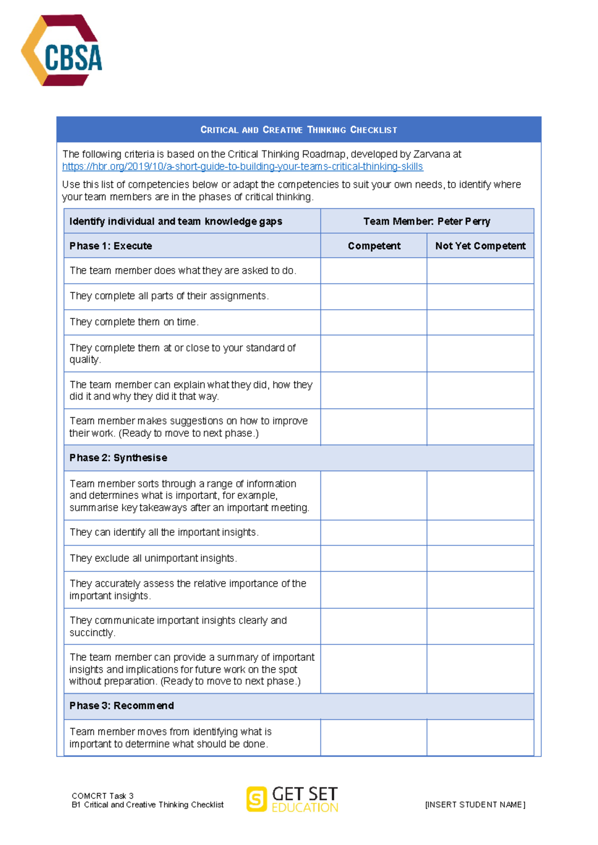 Comcrt-T3-B1-Critical-and-Creative-Thinking-Checklist - CRITICAL AND ...