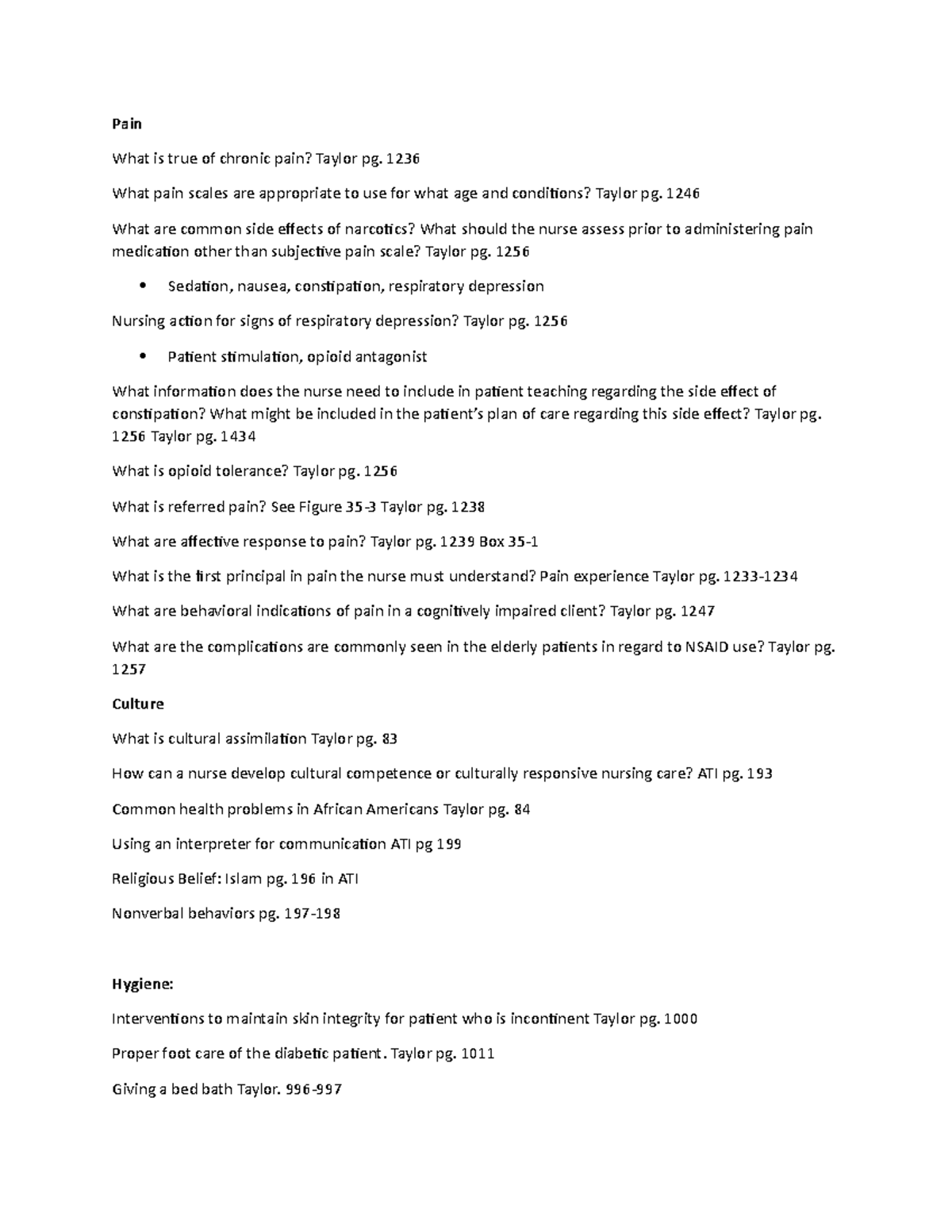 Fundamentals of Nursing Exam Study Guide - Pain What is true of chronic ...