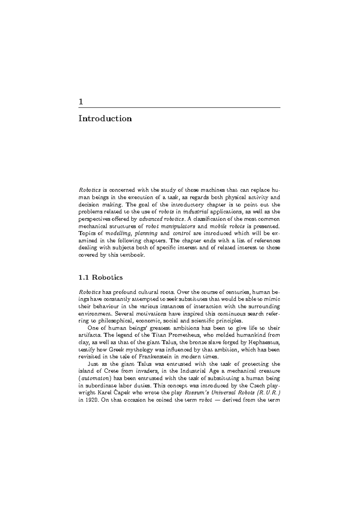 EEE 525 Class note 1 part 2 - 1 Introduction Robotics is concerned with the study of those ...