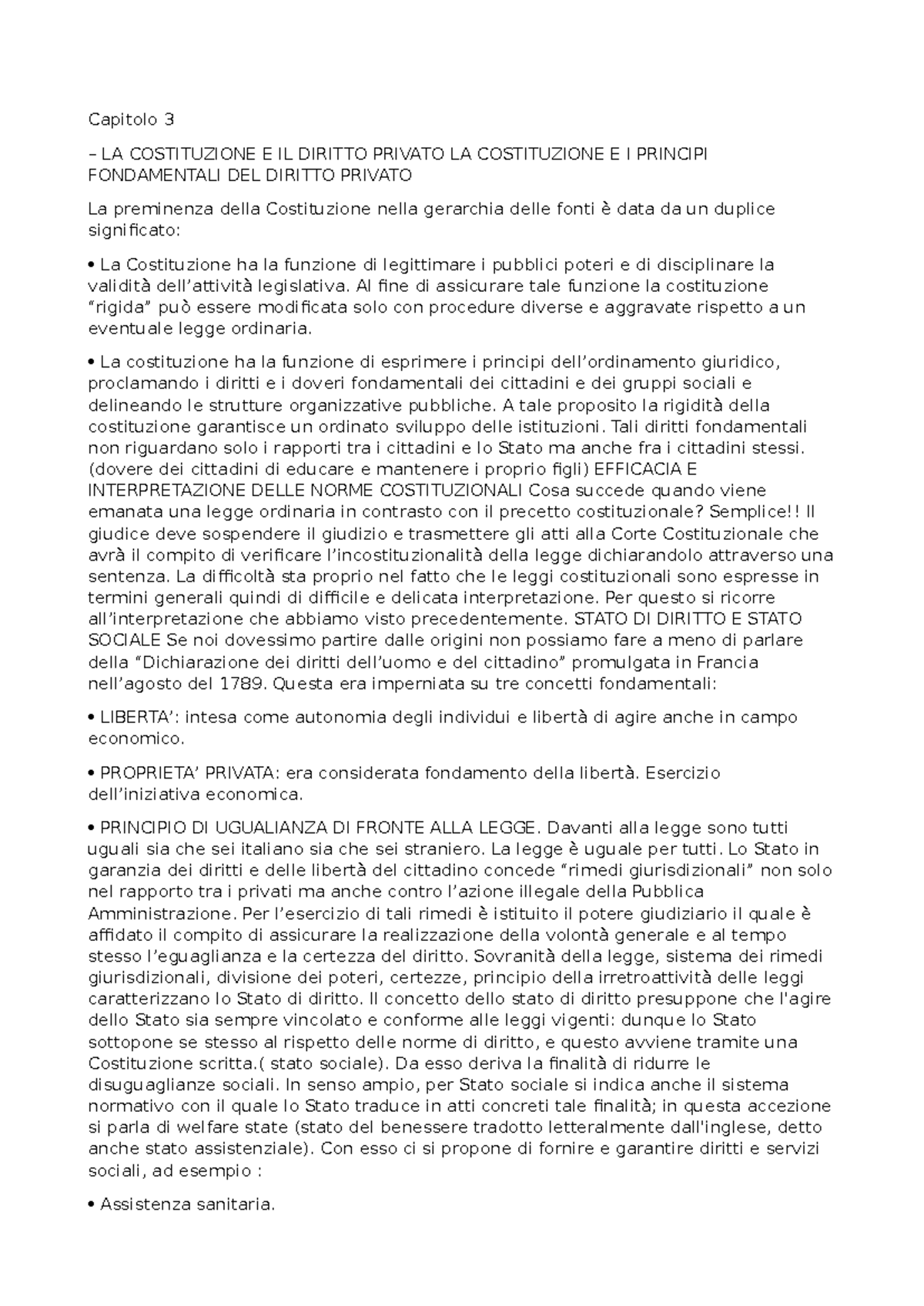 Capitolo 3 LA Costituzione E IL Diritto Privato LA Costituzione E I ...
