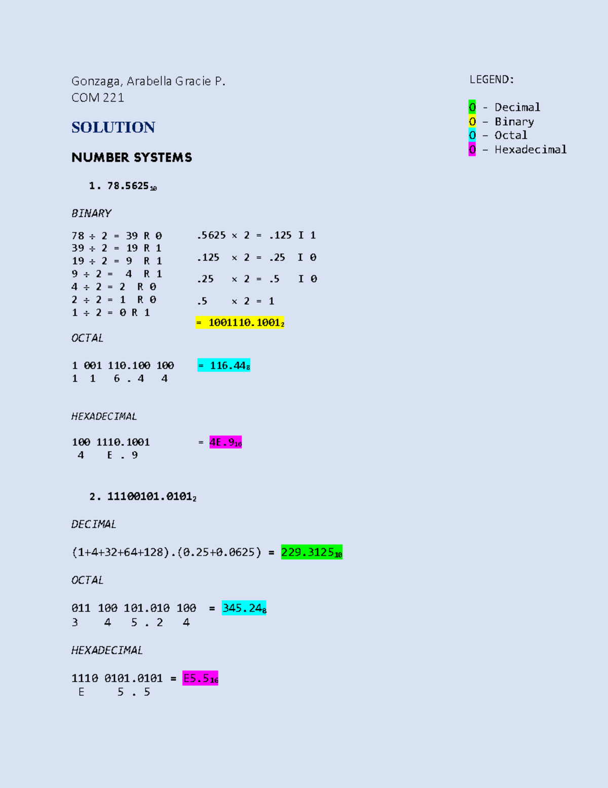 Solution - Learn Converting Binary Systems - Gonzaga, Arabella Gracie P ...