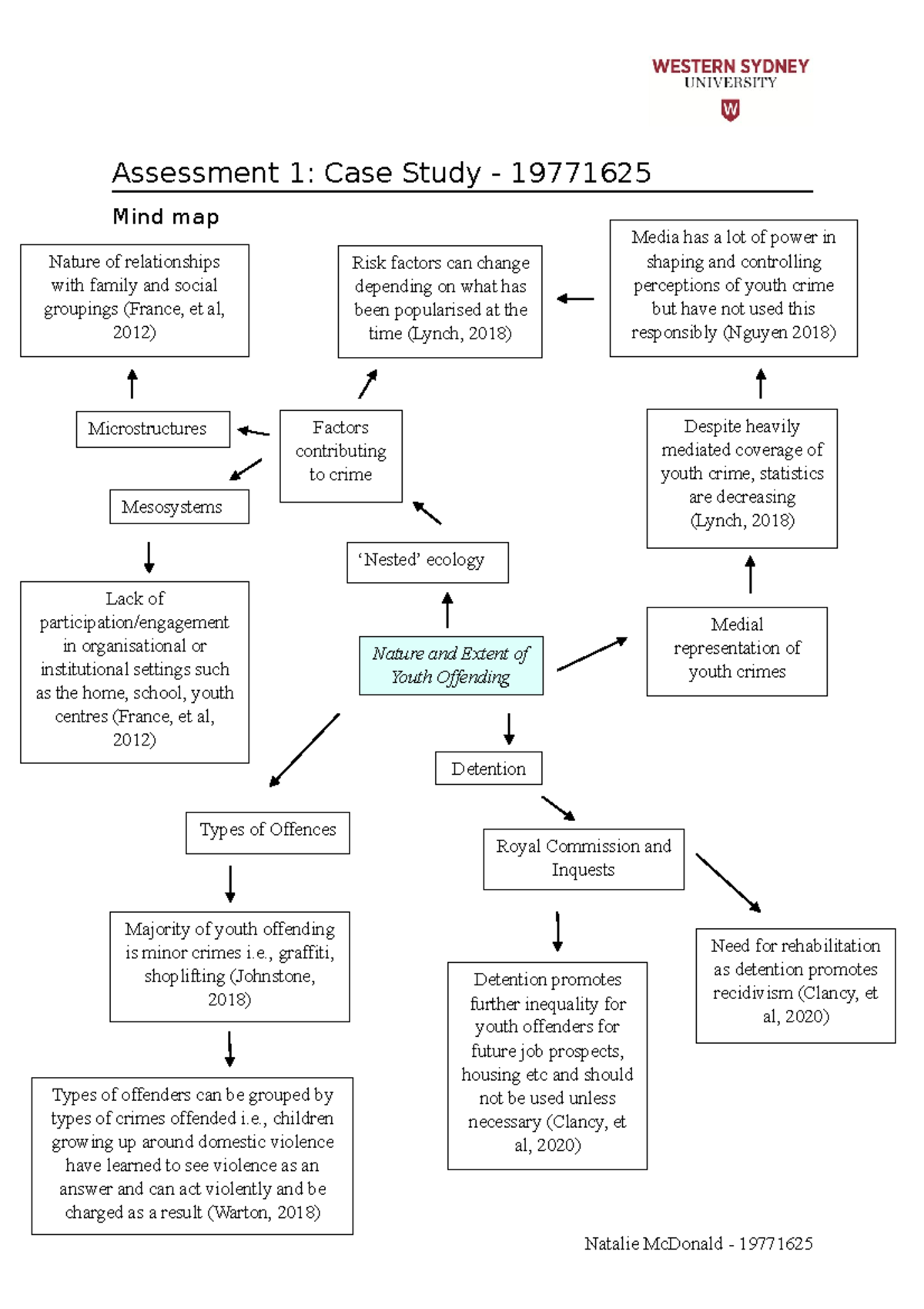 Case Study YJP - Assessment 1: Case Study - 19771625 Mind map Nature of ...