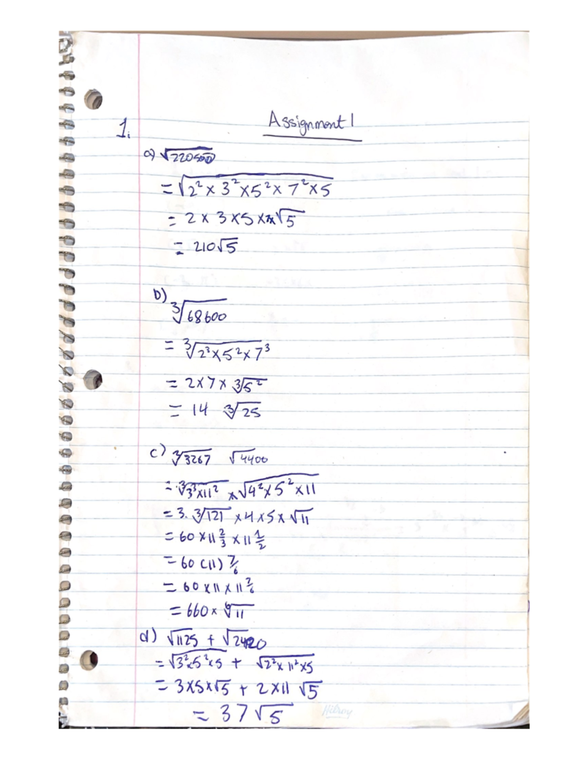 Assignment 1 - math 265 assigmnet 1 - MATH 100 - Studocu