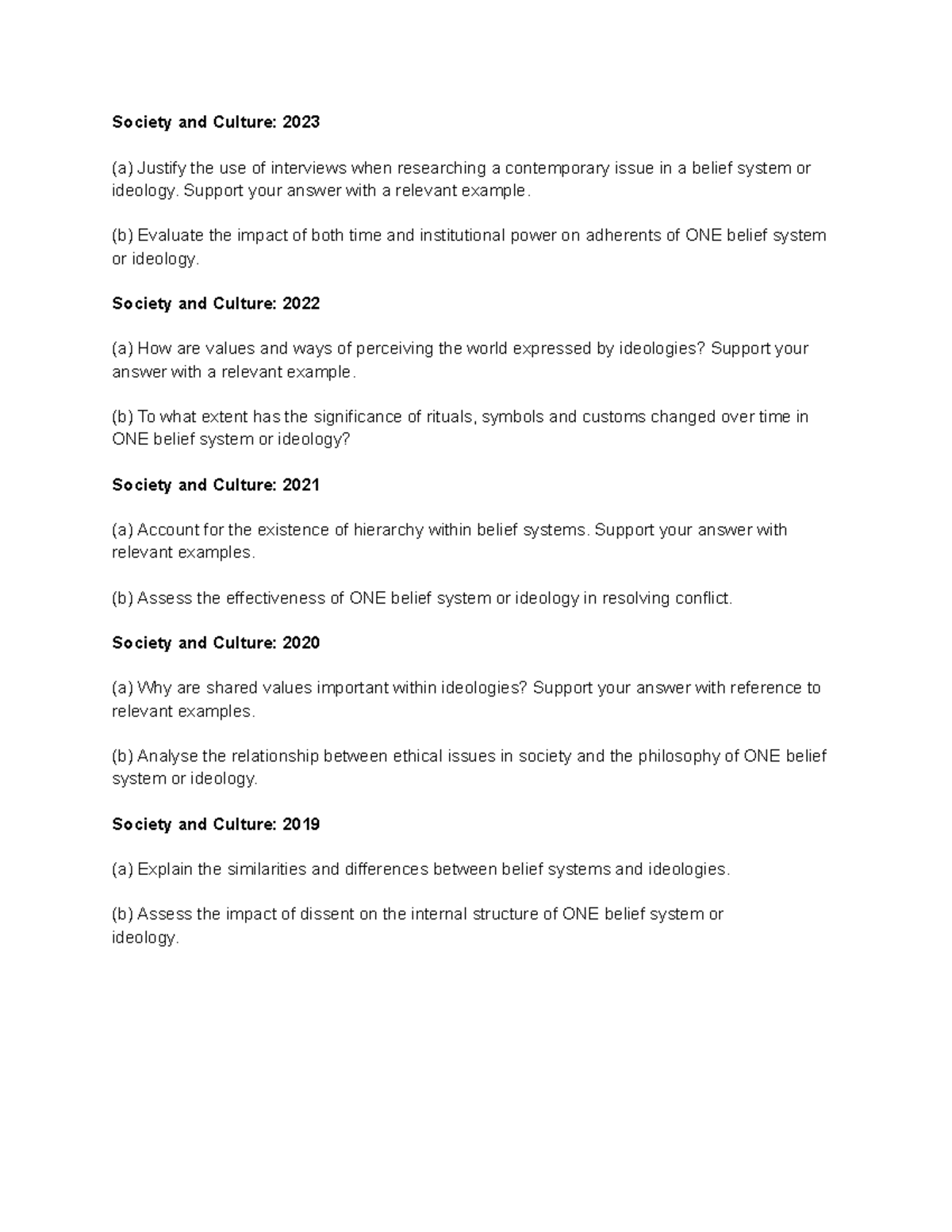 Untitled document - SAC questions - Society and Culture: 2023 (a ...