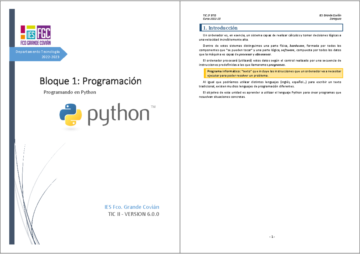 Apuntes python mini - Departamento Tecnología 2022- Bloque 1 ...