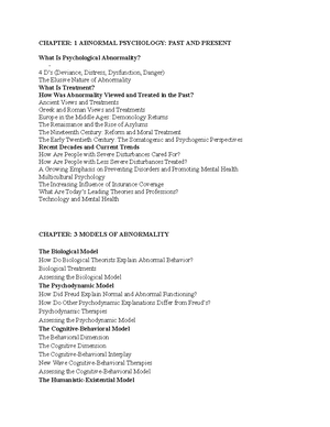 Abnormal Pysch - Final Review Fear differs from anxiety in that: A ...