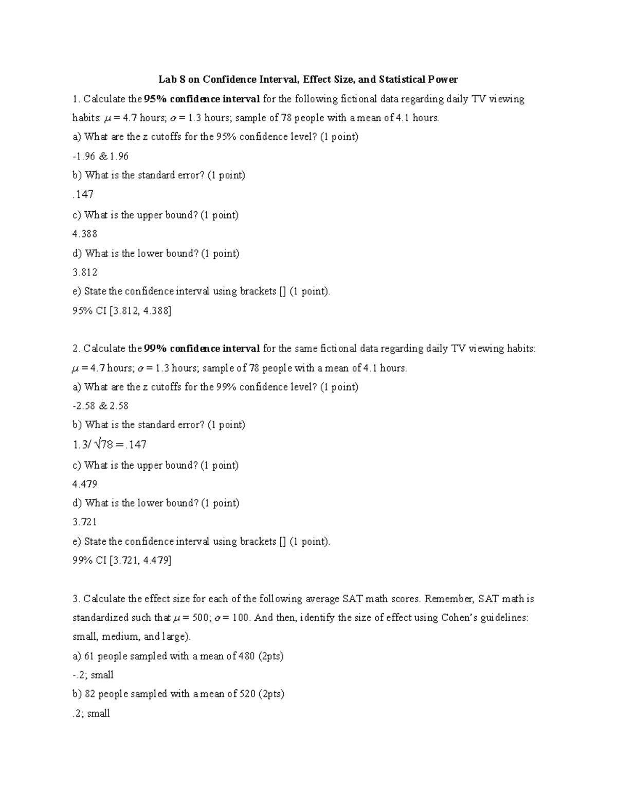 PSYC354 - Lab 8 - Lab 8 on Confidence Interval, Effect Size, and ...