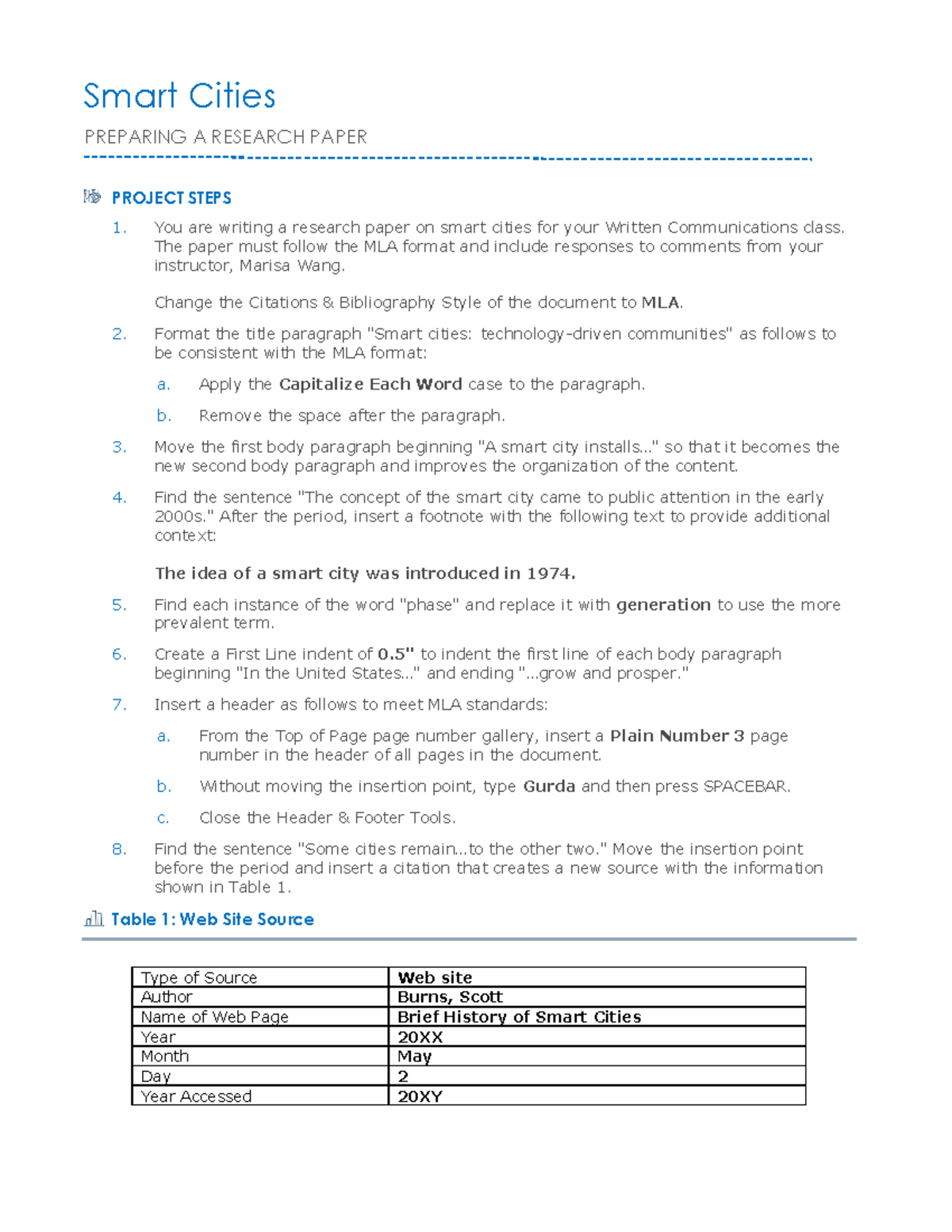 Module 2 - Instructions - Smart Cities PREPARING A RESEARCH PAPER ...