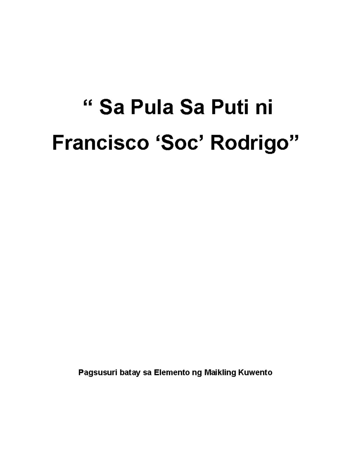 Sa Pula sa Puti - Tauhan Kulas- Pangunahing tauhan na mahilig magsabong ...