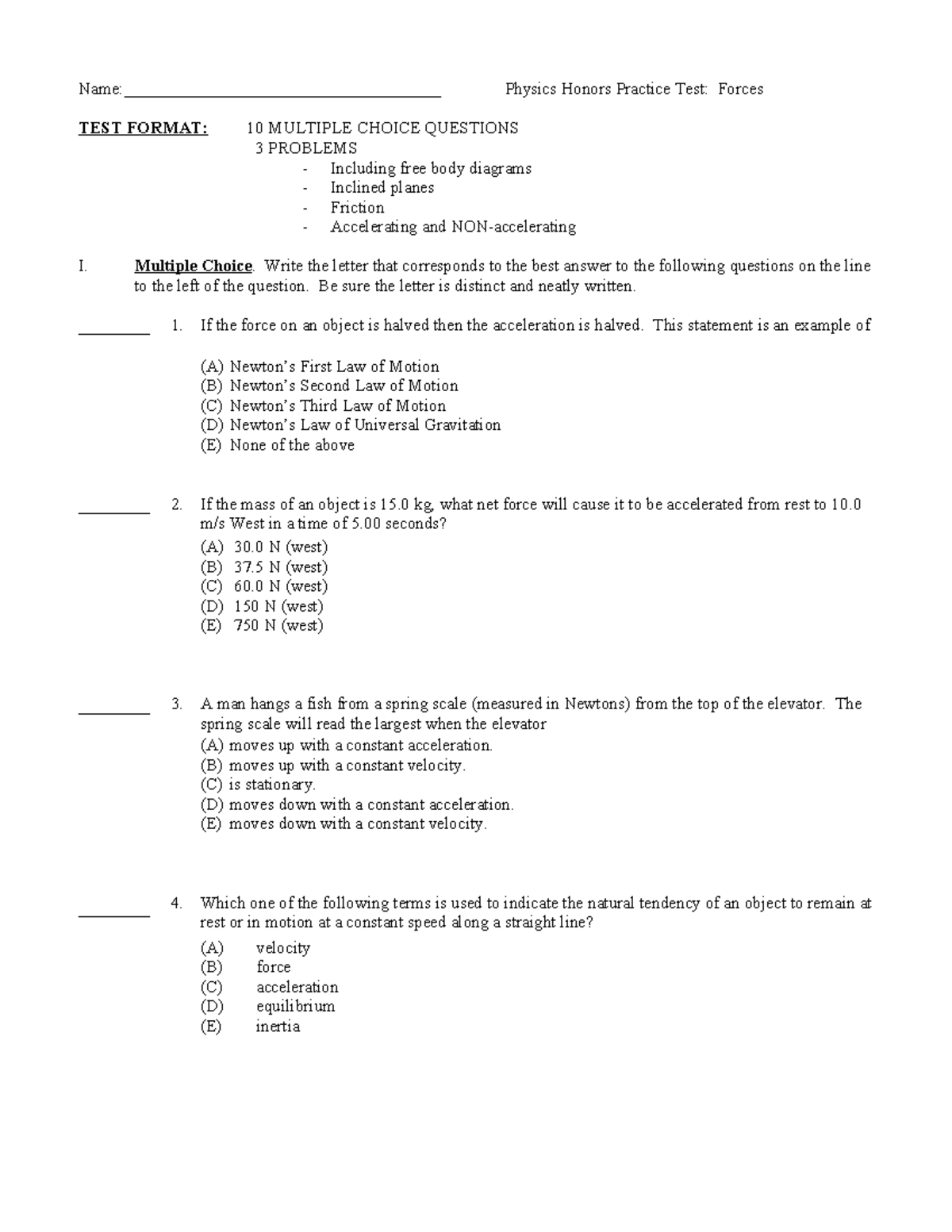 Practice Force Tst 23-24 - Name ...